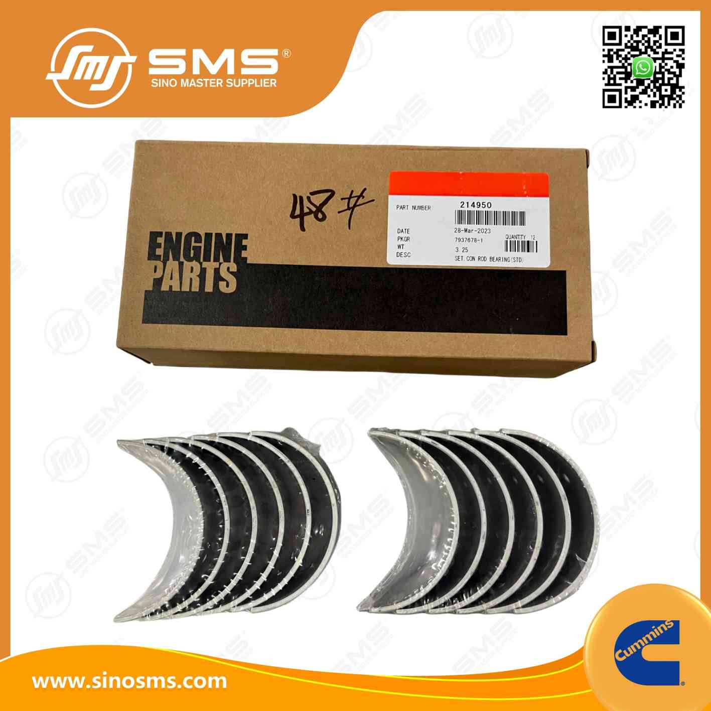 214950 Connecting Rod Bearing STD CUMMINS Engine Spare Parts Price ...
